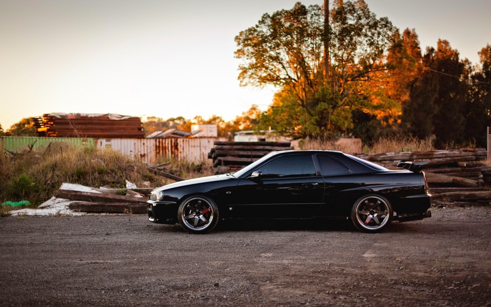 Wallpapers Car Nissan Skyline GT-R R34 Black Side HD - Planet Wallpapers